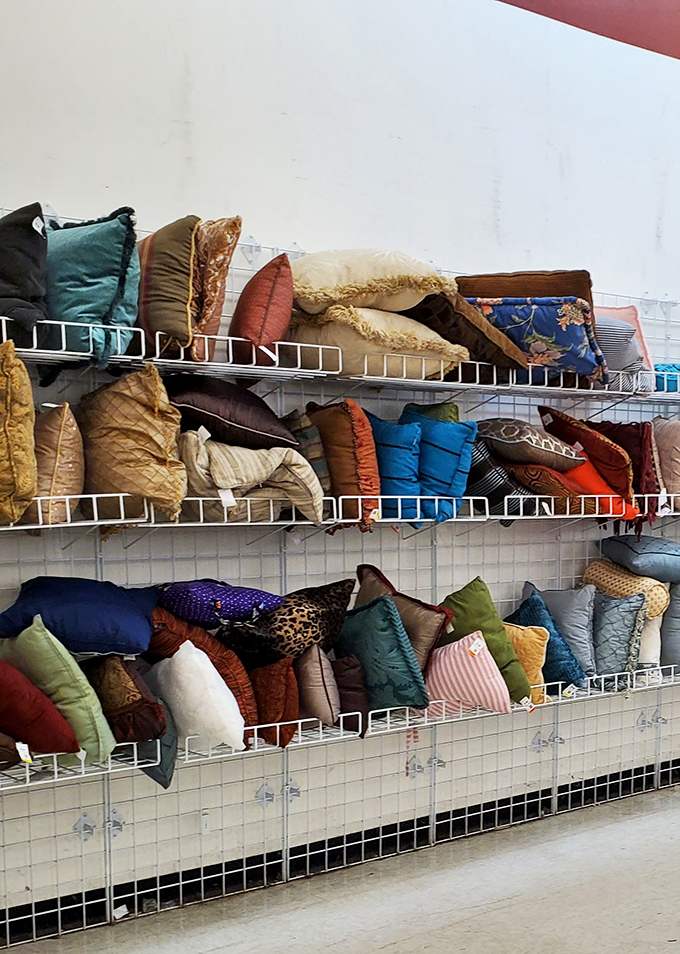 Decorative pillows in patterns that range from "grandma's house" to "boutique hotel chic."