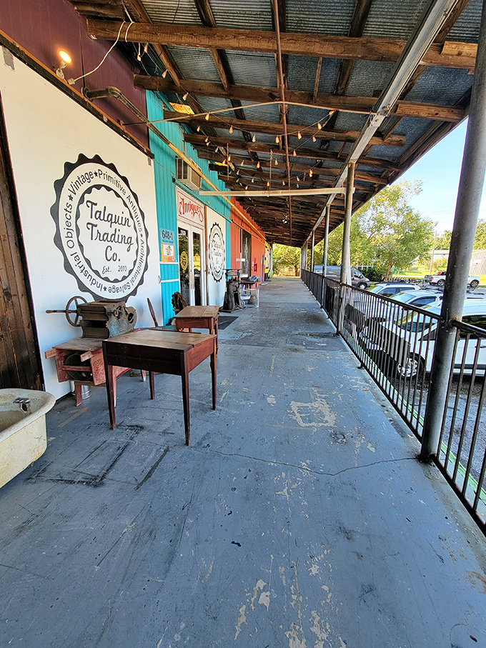 The covered porch offers a moment to catch your breath between treasure hunting expeditions. Florida's version of a front porch philosophy club.