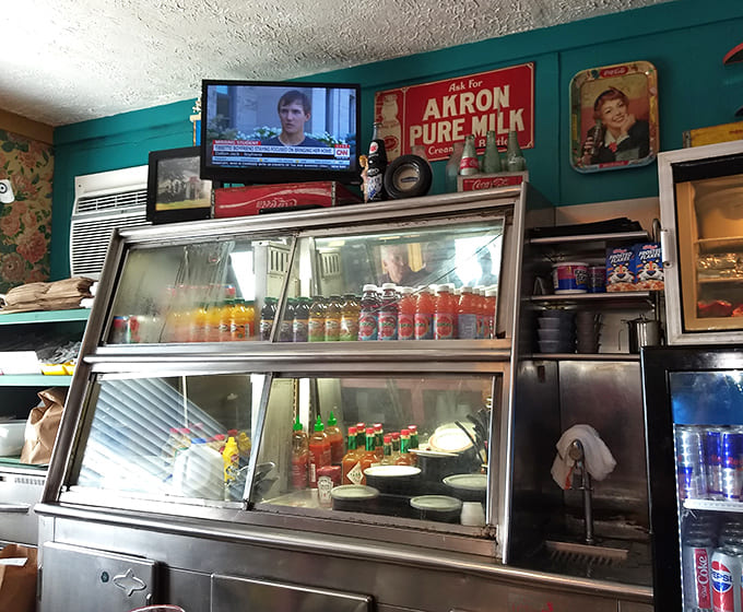 Behind the counter, where the magic happens &ndash; no molecular gastronomy, just decades of know-how and well-seasoned equipment.