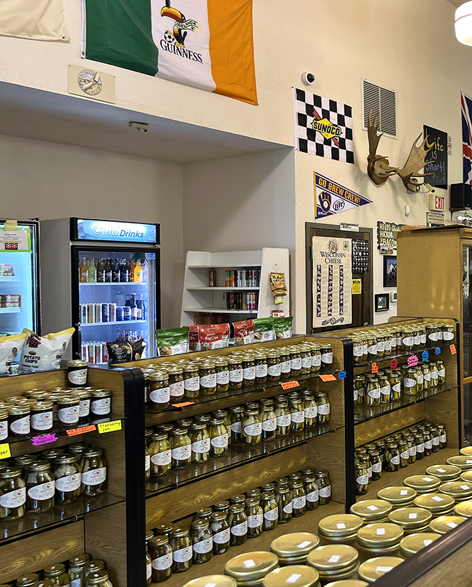 Shelves lined with homemade pickles and preserves &ndash; the supporting cast that deserves a standing ovation alongside the meats.