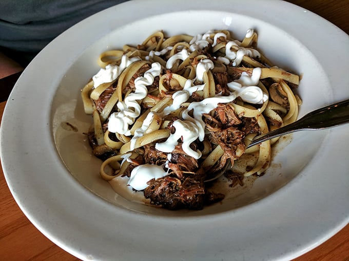 This pulled pork pasta doesn't just land on your table—it makes a grand entrance, with tender meat and creamy sauce creating comfort food that soars above expectations.