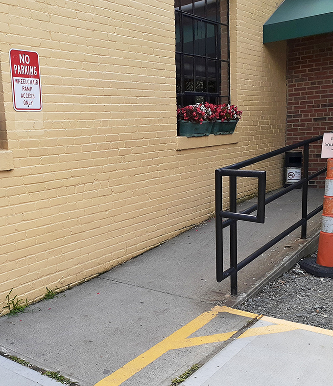 Even the exterior details show thoughtfulness—accessibility ramps ensure everyone gets their fair shot at those legendary pancakes.