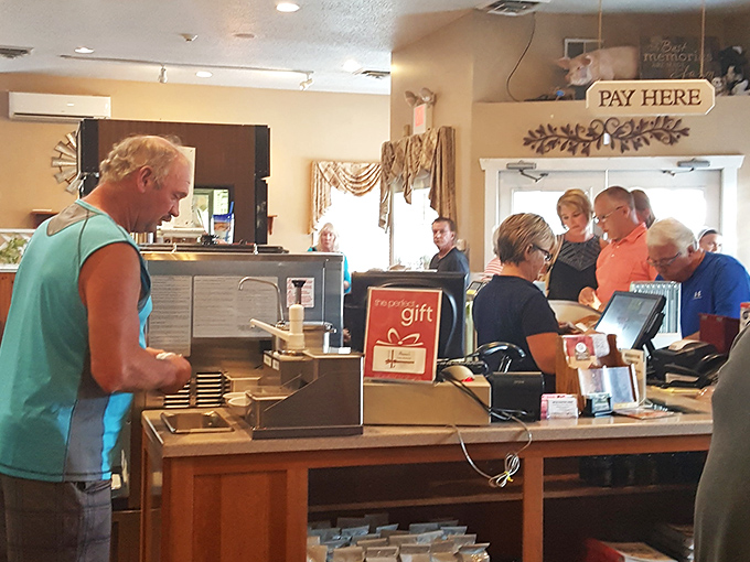 The checkout counter where reality hits &ndash; but gently, because these prices still make sense.