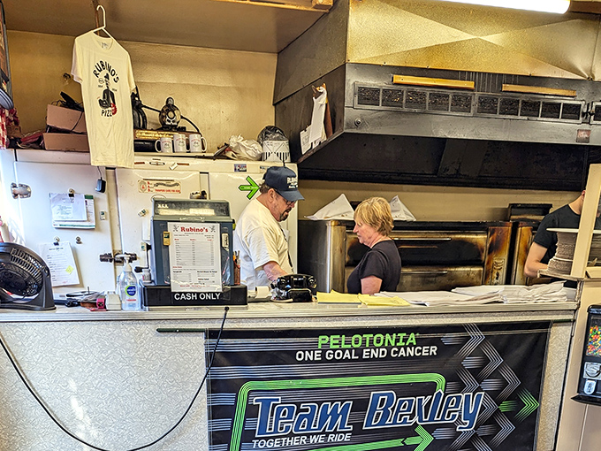 The "CASH ONLY" sign isn't an inconvenience—it's a badge of honor from an era when handshakes meant something and pizza didn't need a fancy app.