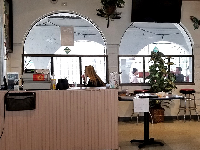 Where the magic happens&mdash;the pass-through window offering glimpses of breakfast symphonies being composed in real time.