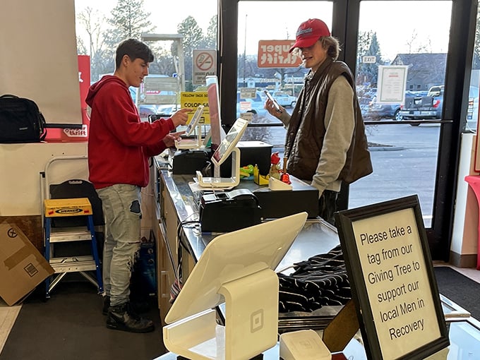 The moment of transaction &ndash; where bargain hunters and community support meet at the intersection of thrift and purpose.