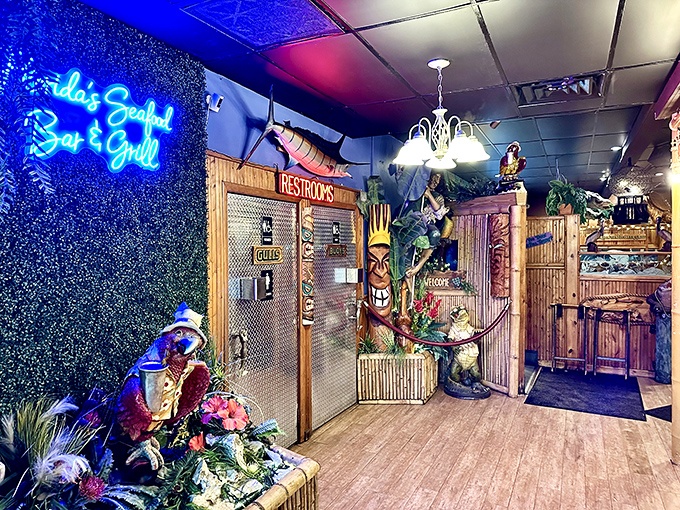 The tiki-inspired interior walks that perfect line between kitschy and cool &ndash; like your fun uncle who actually knows his stuff.