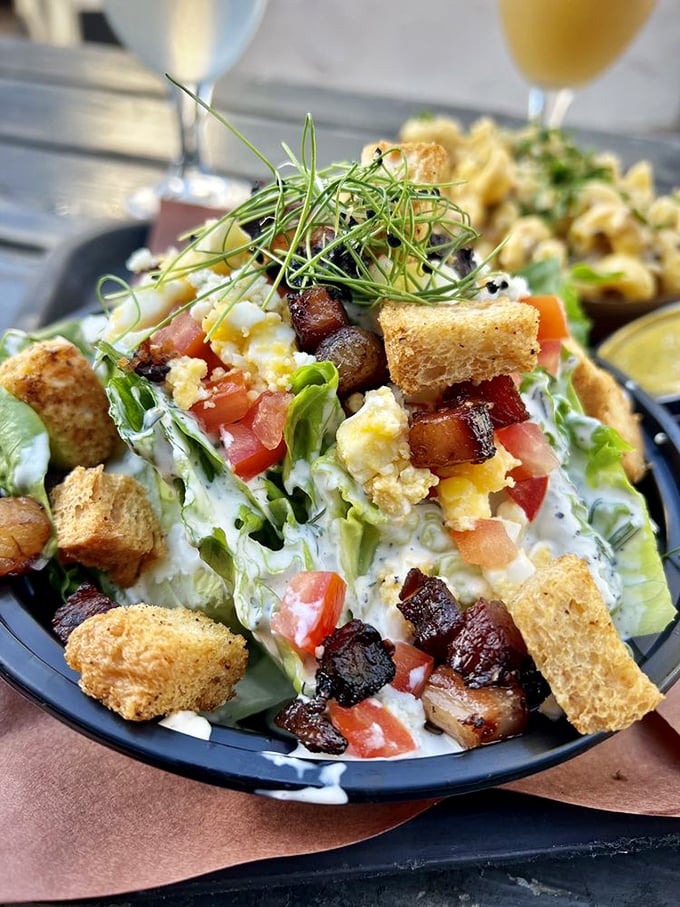 This isn't just a salad—it's barbecue in disguise. Those smoky meat bits transform ordinary greens into something extraordinary.