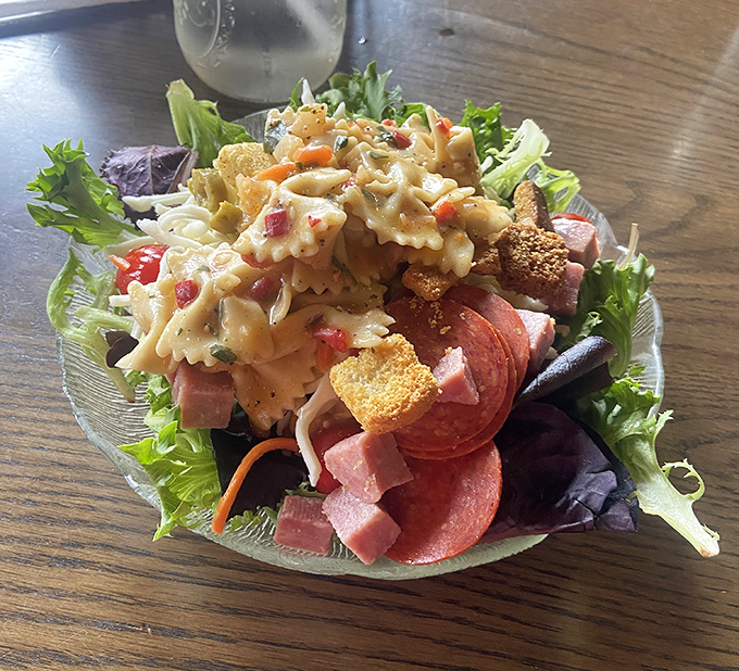 This isn't just a salad&mdash;it's a pasta-topped festival of textures and flavors that makes eating vegetables feel like cheating.