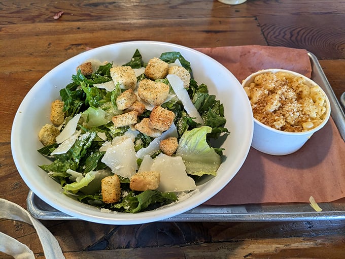 A Caesar salad and mac and cheese that prove sides at Badlands aren't afterthoughts&mdash;they're co-stars worthy of their own spotlight.