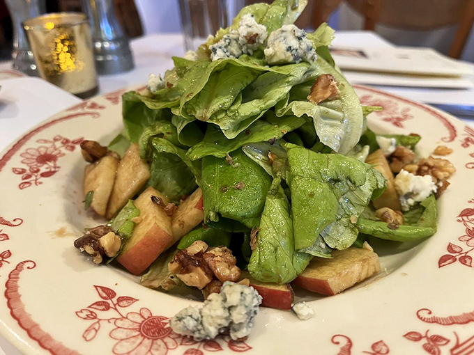A salad that actually deserves to be called a meal. Crisp greens, apples, and blue cheese in perfect harmony&mdash;like the Beatles of lunch options.