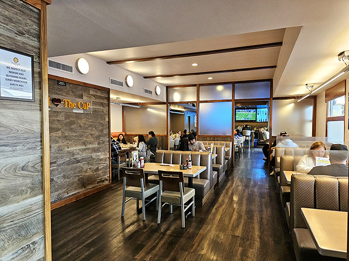 Buttercup's dining room stretches invitingly, with booths that promise the kind of comfort usually reserved for your favorite living room couch.