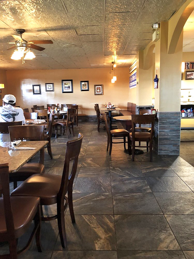 Warm wood tones and comfortable seating create the perfect backdrop for the main event: food that doesn't need filters or fancy descriptions.