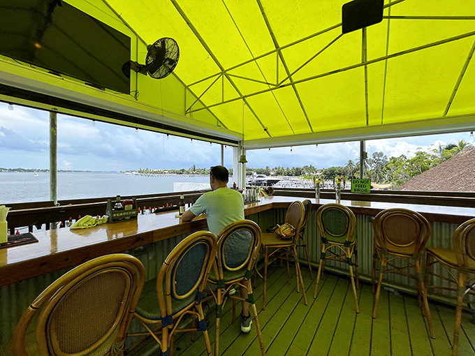 Waterfront seating that turns lunch into an occasion, with views that make you question every life choice that doesn't involve eating by the water.