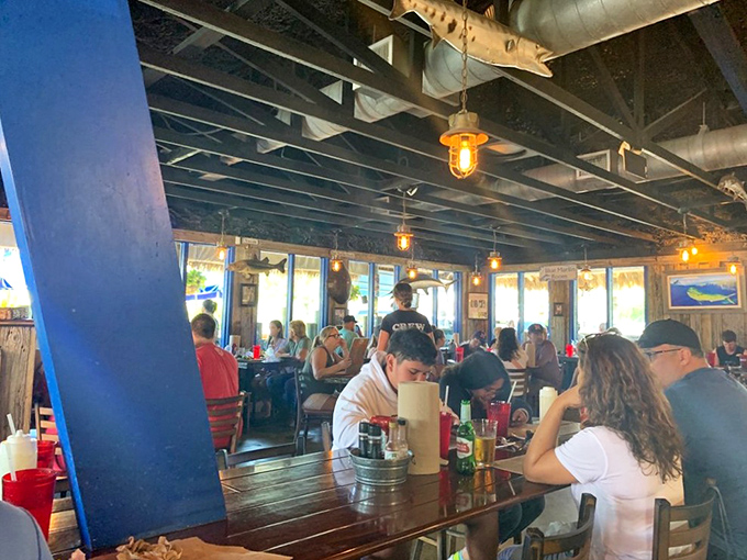 The dining room at Walt's feels like you've been invited to the world's best seafood dinner party.