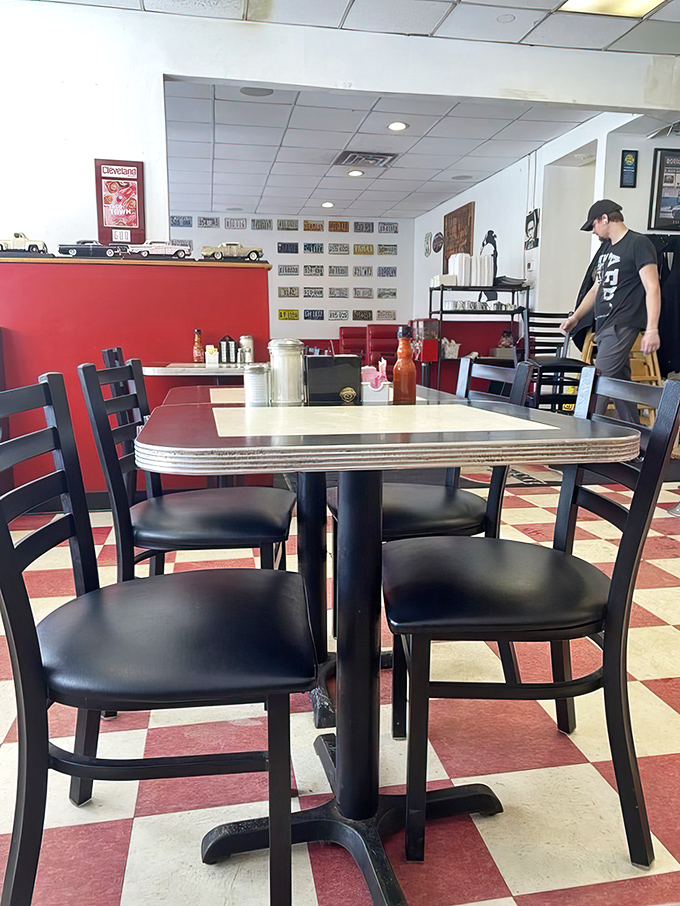 Tables positioned for the perfect balance of privacy and people-watching&mdash;an essential component of the authentic diner experience.