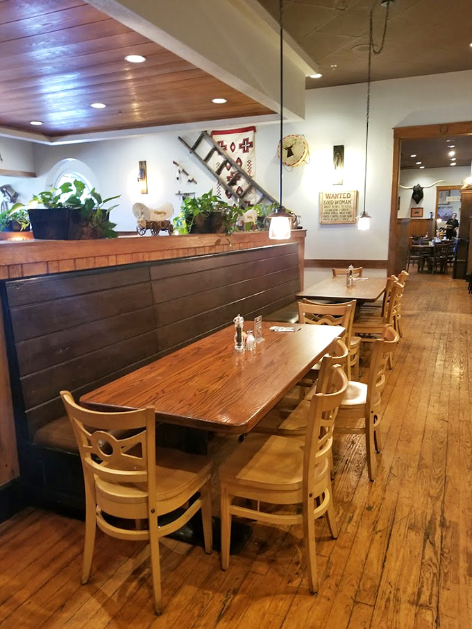 Cozy booths and wooden chairs invite you to settle in for the long haul&mdash;because meals this good deserve to be savored, not rushed.