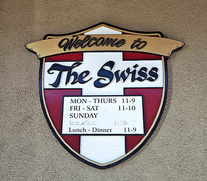 The hours sign tells you when to arrive, but not how long you'll be thinking about your meal afterward.