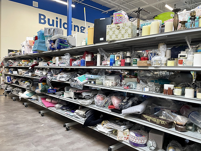 The housewares aisle: where someone else's wedding registry rejects become your kitchen's new conversation pieces.