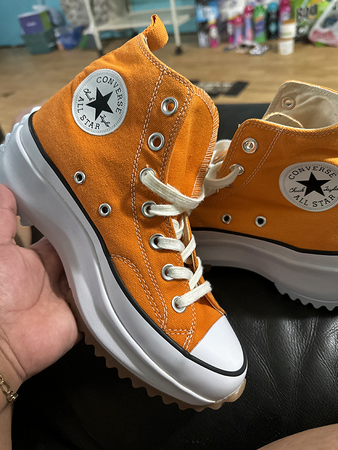 These orange Converse aren't just shoes&mdash;they're personality on feet, waiting for their second chance at making a statement.