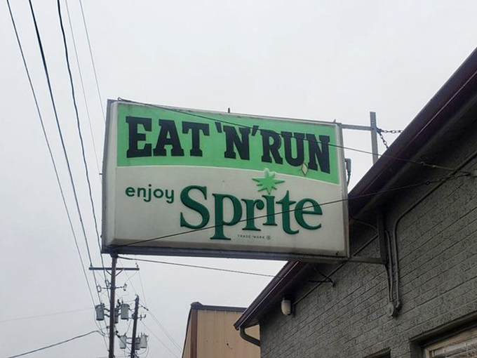 That vintage "Enjoy Sprite" sign is practically begging to be in a museum of Americana, right next to Norman Rockwell paintings.