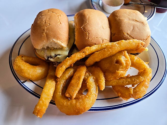 These sliders and onion rings aren't just food&mdash;they're edible nostalgia that takes you back to the best roadside diners of your youth.