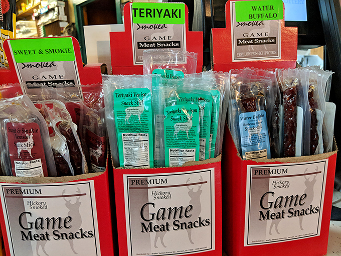 Game meat snacks for the adventurous palate. When beef jerky is too mainstream, these flavor-packed sticks step up to the plate.