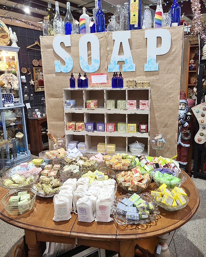 A soap lover's dream display that proves cleanliness isn't just next to godliness&mdash;it's also next to beautiful packaging and enticing scents.
