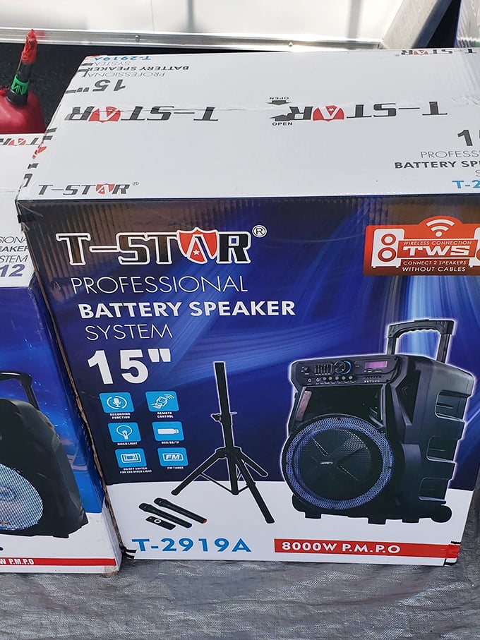 The party comes in a box! This portable sound system promises to turn any gathering into an instant neighborhood event.