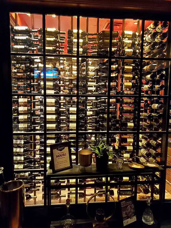 This isn't just a wine collection—it's a temperature-controlled shrine to fermented grapes that would make Bacchus himself weep with joy.