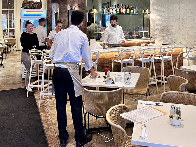 The ballet of breakfast service&mdash;where servers glide between tables with the precision of dancers and the important mission of feeding the hungry.