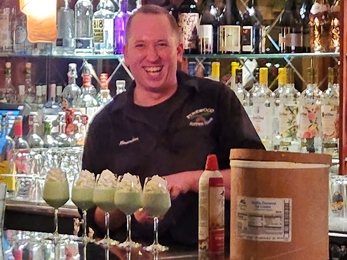 Those green concoctions aren't science experiments&mdash;they're Grasshoppers, the dessert you can drink while still claiming you saved room for cake.