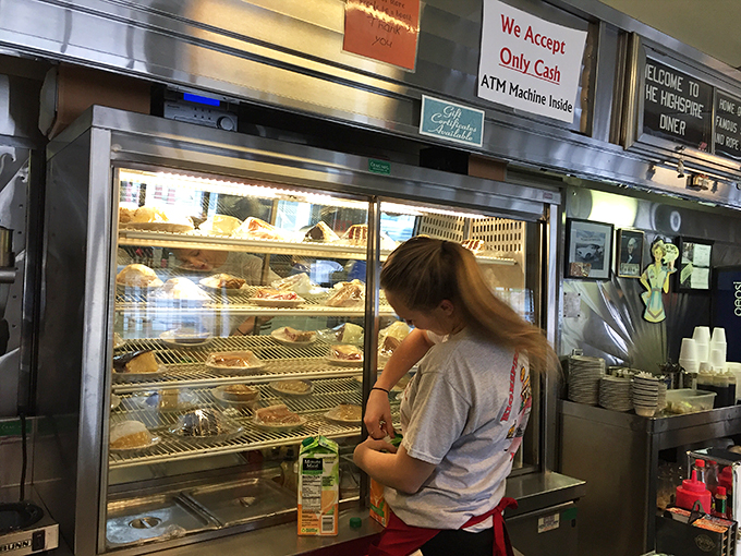 Behind the pastry case, where decisions get difficult and willpower goes to die. Diet starts tomorrow, as they say.