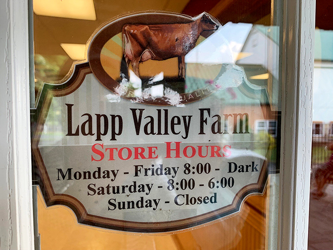 Store hours that follow nature's rhythm rather than corporate mandates. "Monday-Friday 8" might be the most honest business hours ever posted.