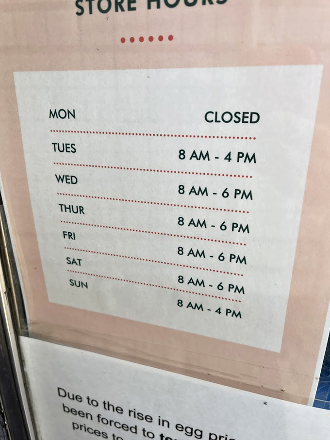 The store hours sign&mdash;memorize it like you would your children's birthdays to avoid the crushing disappointment of a locked door.