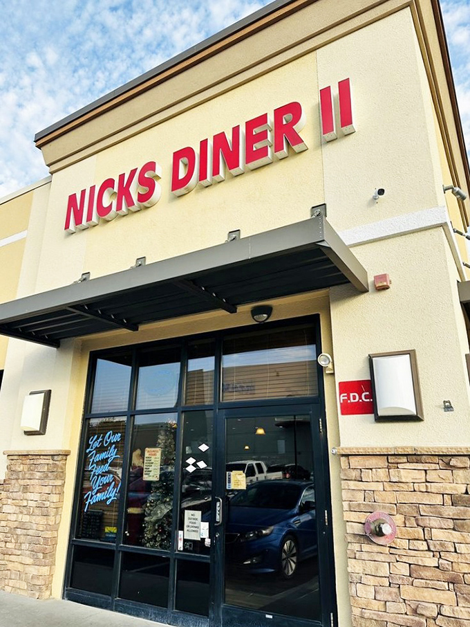 Nick's Diner II announces itself with bold red letters against desert skies, promising a sequel that's actually better than the original.