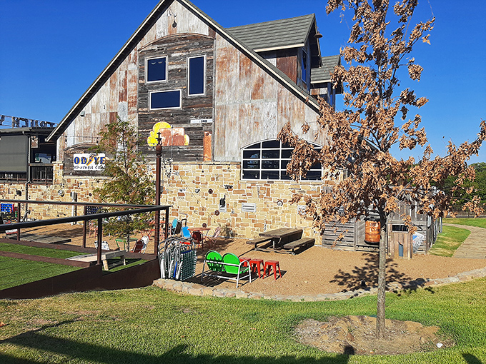 The rustic exterior of the museum's current home in The Colony provides no hint of the quirky treasures within.