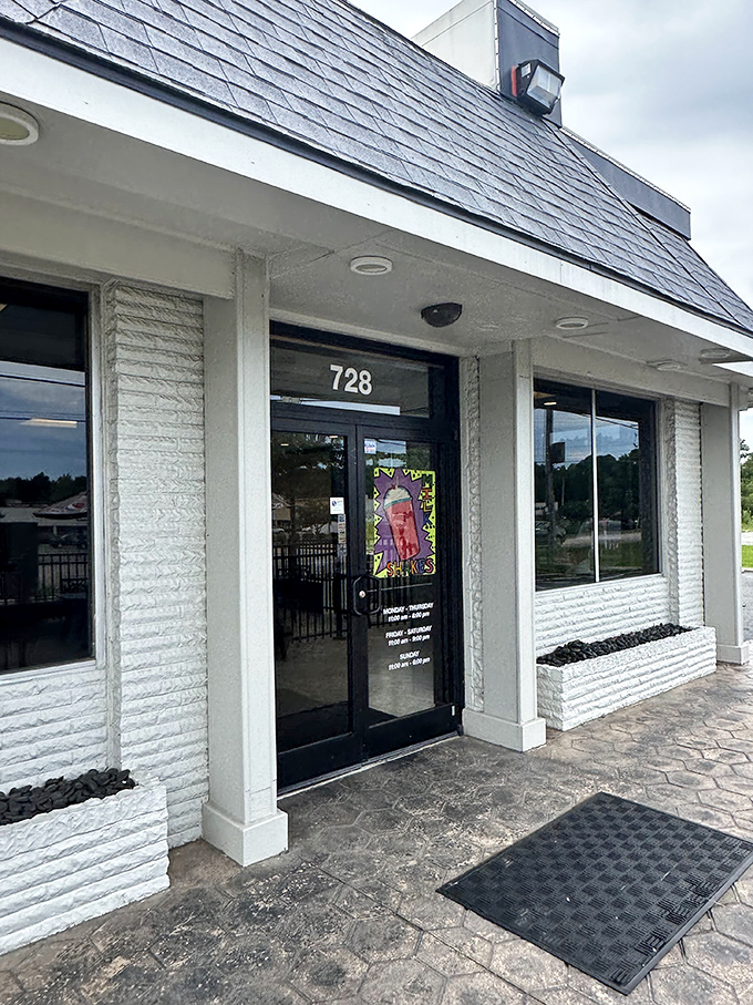 The entrance to burger paradise at 728 N. Brightleaf Boulevard&mdash;a pilgrimage site for North Carolina burger enthusiasts. 