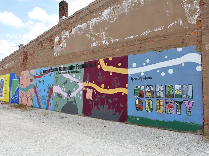 Warren County's vibrant street mural transforms an ordinary wall into a colorful community canvas, proving small towns know how to make big statements.
