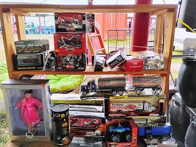 Toy trucks and collectibles that transport grown men back to childhood faster than a time machine. Nostalgia comes boxed and ready for display.