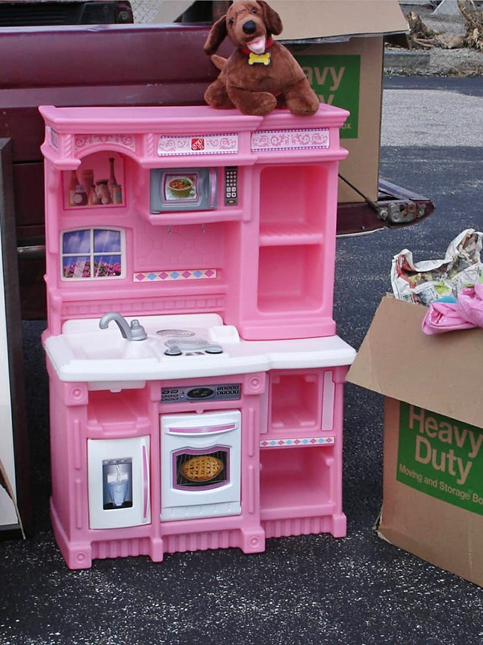 Childhood dreams in plastic form &ndash; this pink play kitchen has probably hosted more imaginary dinner parties than most real restaurants.