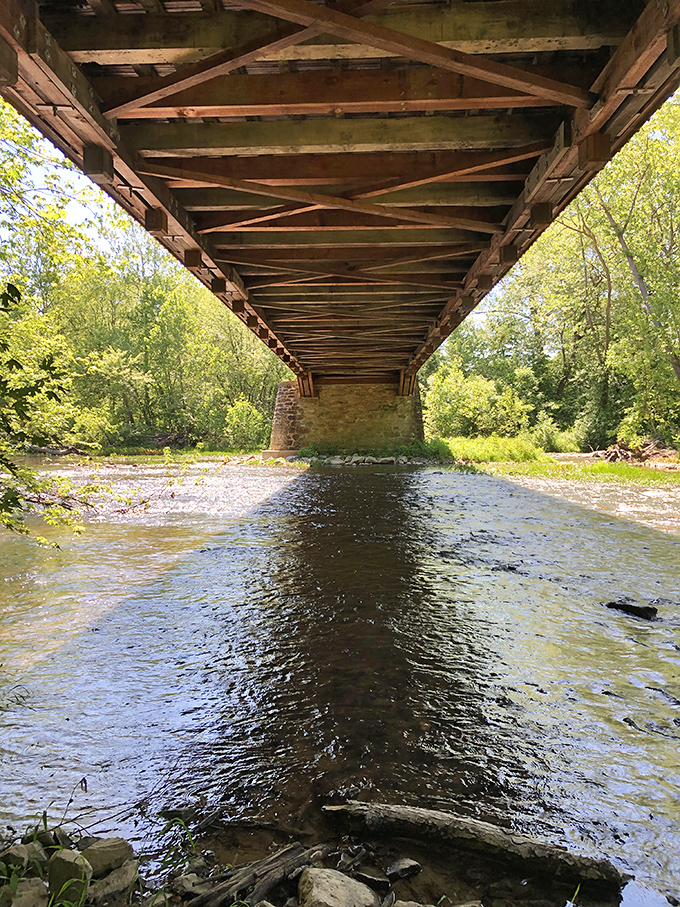 The view from below reveals the ingenious engineering that has kept this structure standing for generations.