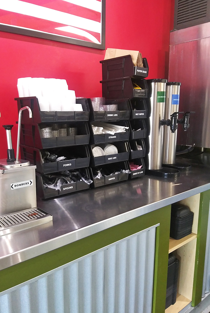 Organization that would make Marie Kondo proud. Even the utensil station sparks joy when you know what deliciousness those forks are about to transport.