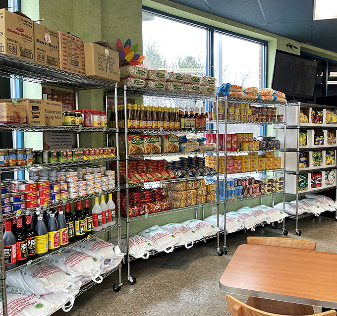 This isn't just a grocery shelf; it's a treasure trove of Filipino pantry essentials. Each jar and package holds the key to flavors you can't find at Kroger.