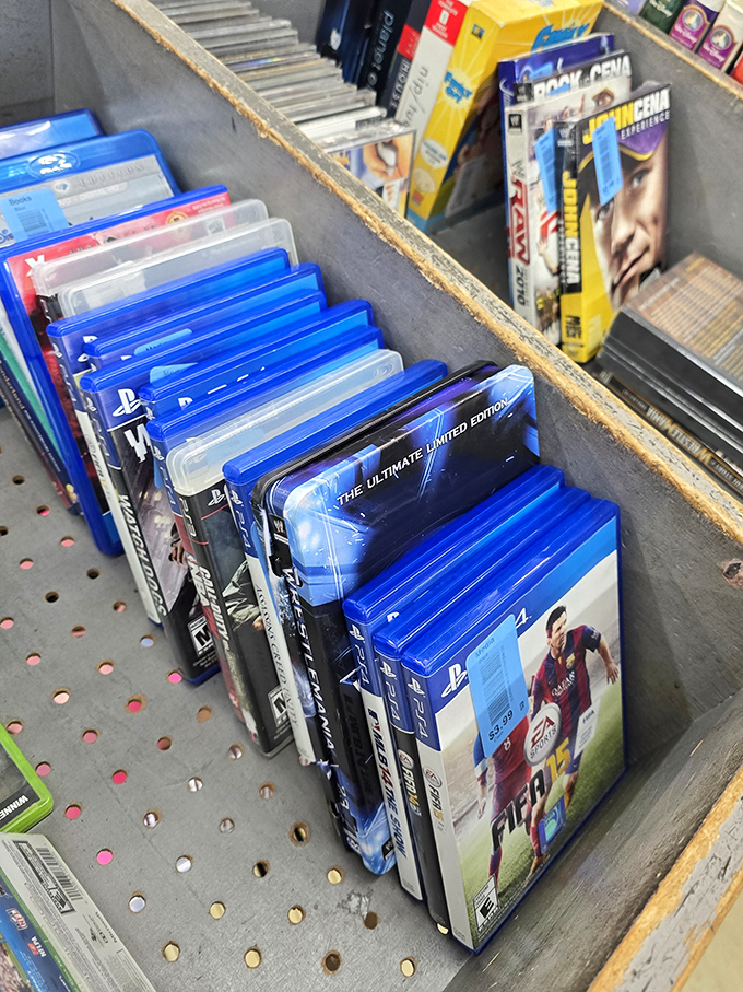 Video game nostalgia by the shelf-full. That FIFA game might be outdated, but the memories of playing it aren't.