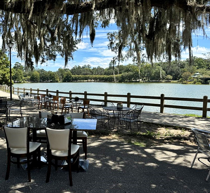 Lake Ella's serene waters provide the perfect backdrop for memorable meals and peaceful moments together.