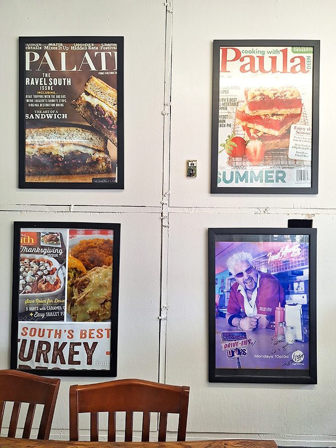Wall fame: Food magazine covers and celebrity visitors testify to Matthews' status as more than just a local joint&mdash;it's a culinary landmark.
