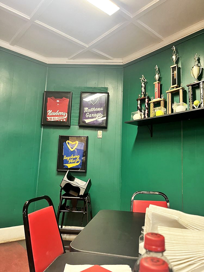 Sports memorabilia and trophies line the green walls&mdash;visual proof that Mileto's is as much a community landmark as a sandwich shop.