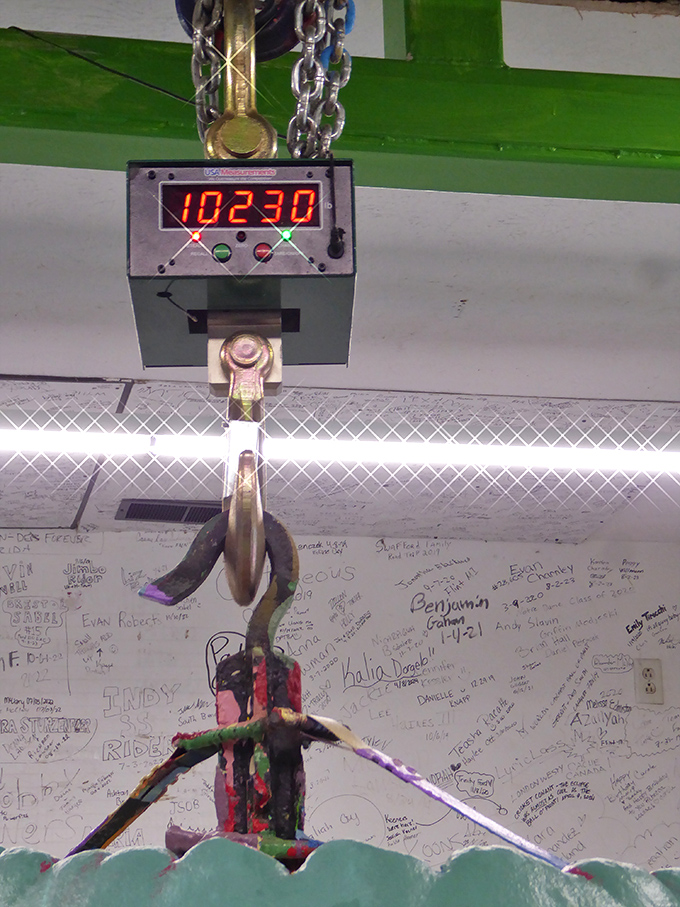 This industrial-strength scale doesn't lie&mdash;thousands of paint layers add up to something substantial. Physics in action!