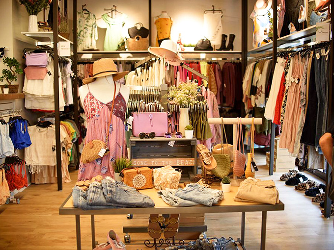 Visual merchandising that rivals department stores. This summer-ready display whispers "beach vacation" even if you're just heading to the grocery store.